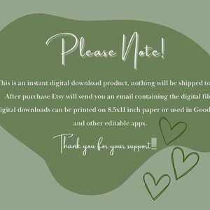 Botanical Productivity Planners, Portrait Orientation, Digital Download ...