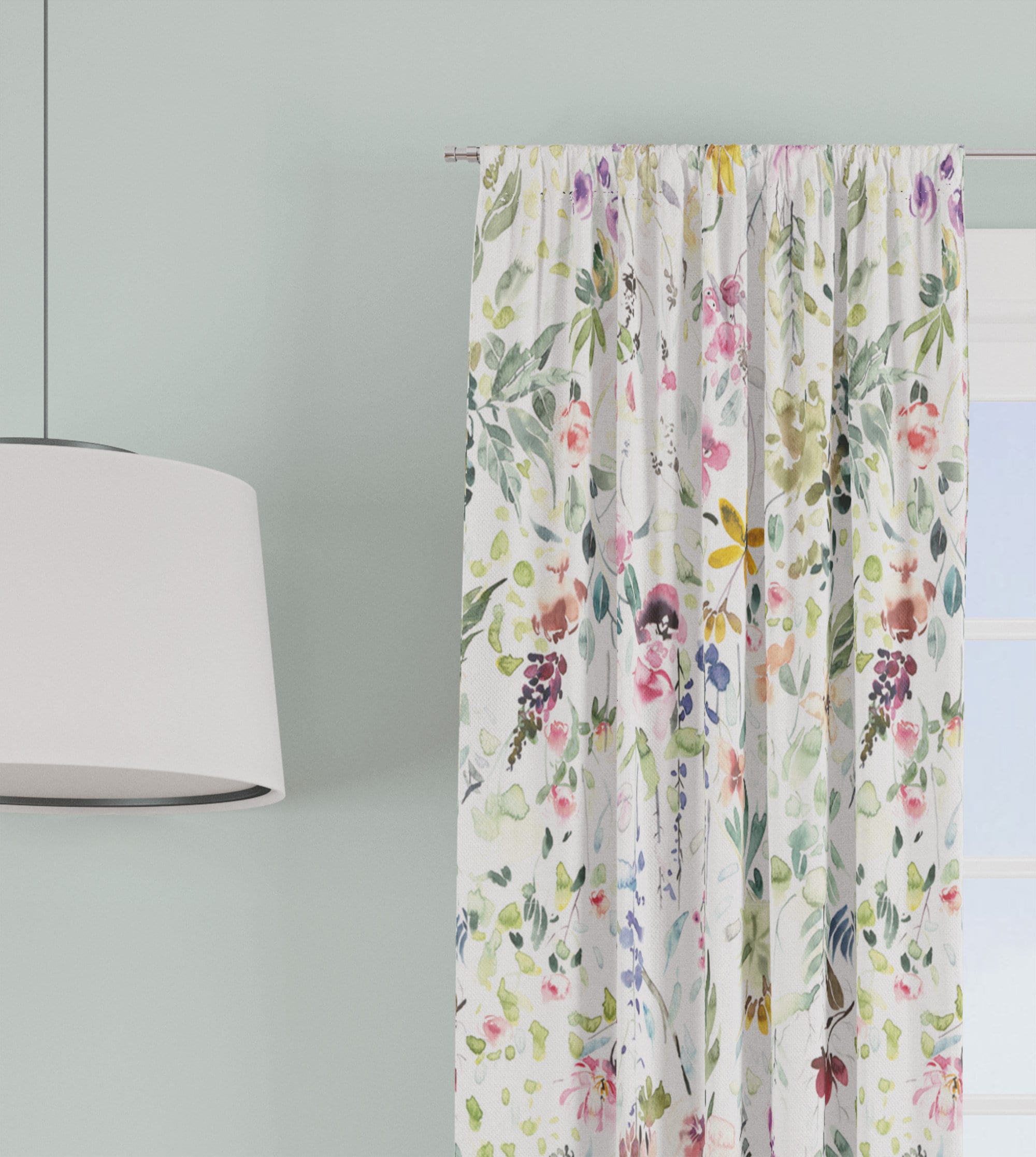 Spring Watercolor Floral Curtain, Single Panel Curtain, Spring Flowers ...