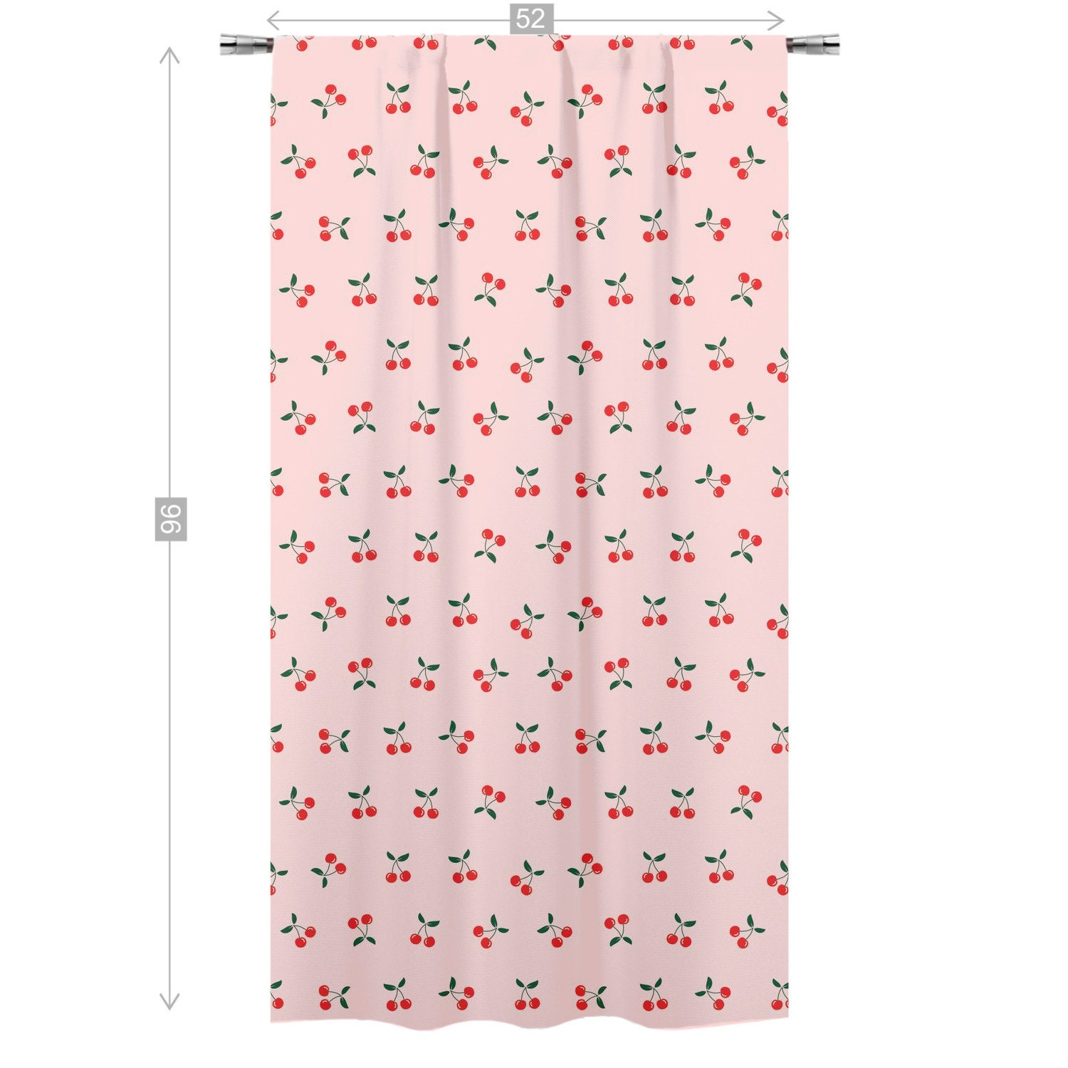 Pink Cherry Curtains, Single Panel Curtain, Cherries Curtain, Pink ...