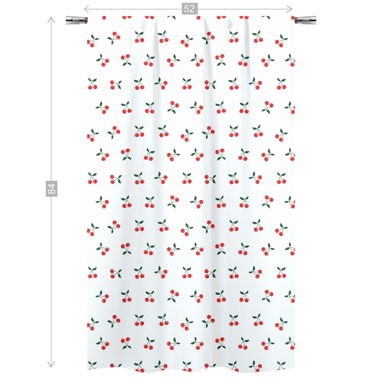 Cherry Curtains, Single Panel Curtain, Cherries Window Treatment - Etsy