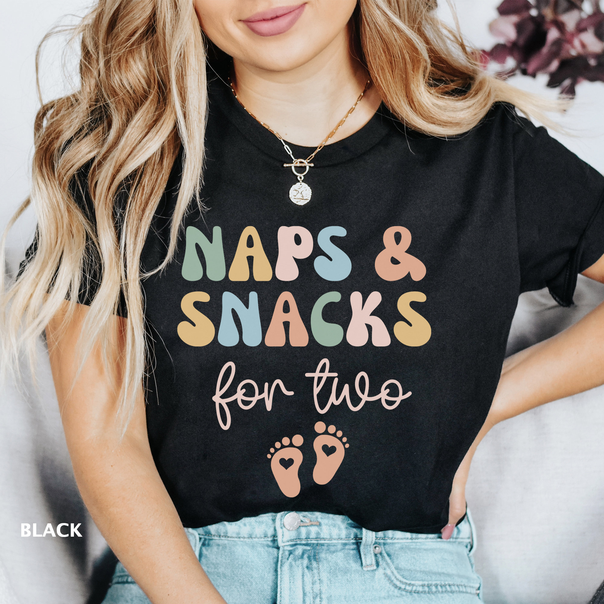 Naps & Snacks for Two Shirt, Baby Reveal Shirt, Pregnancy Announcement ...