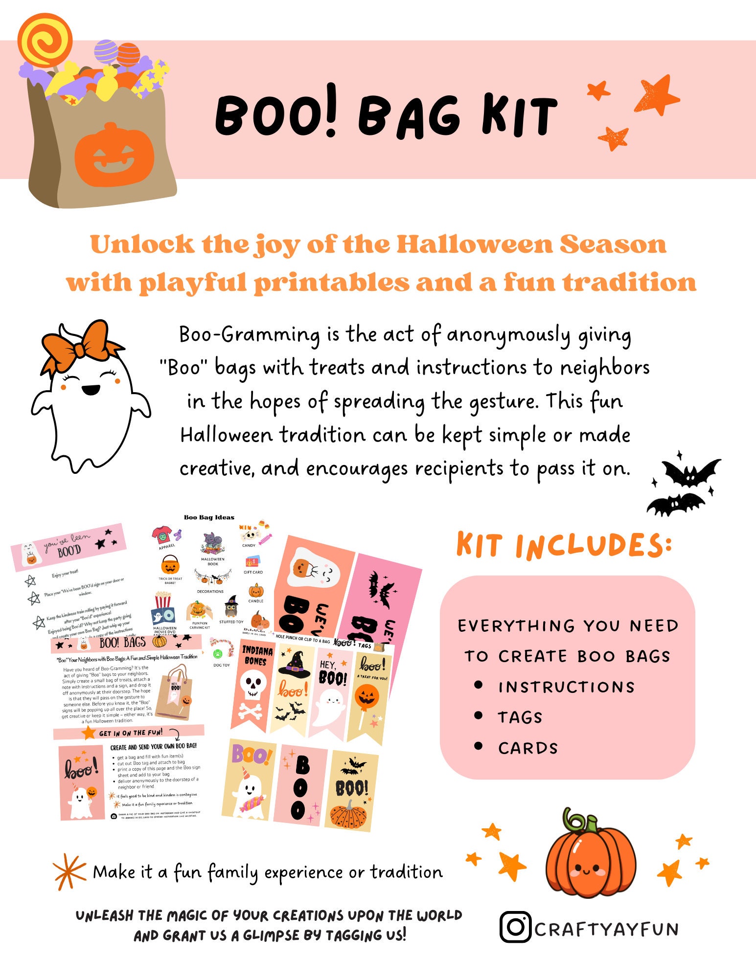 Halloween Boo Bag Printables Downloadable Tags Bundle - Etsy