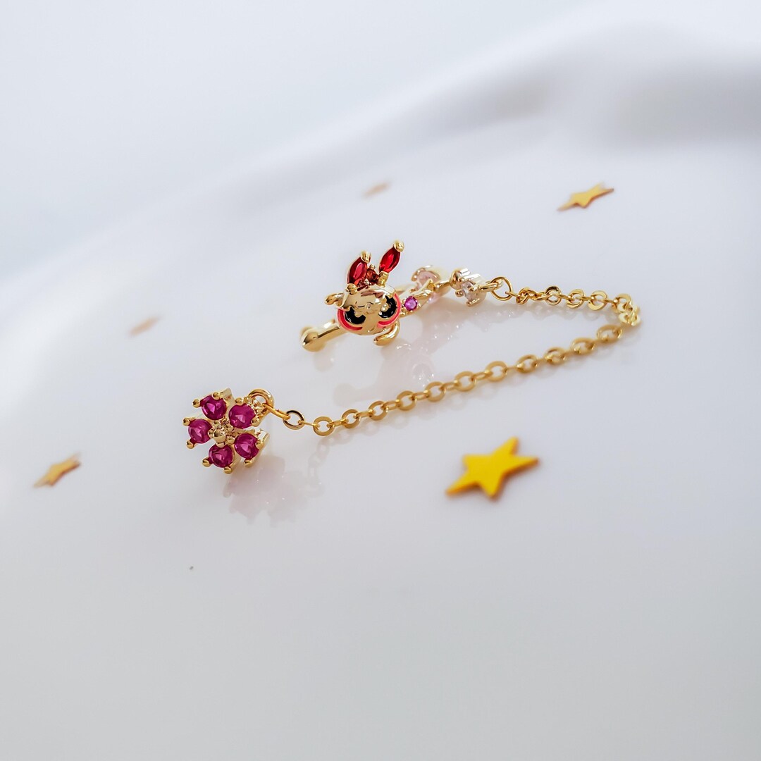 Powerpuff Girls Ear Cuff| Cartoon Character 18K Gold Plated Earrings - Etsy