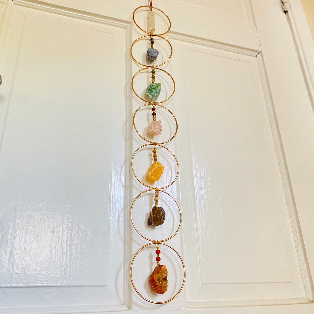 Raw Crystal Suncatcher // 7 Chakras - Etsy
