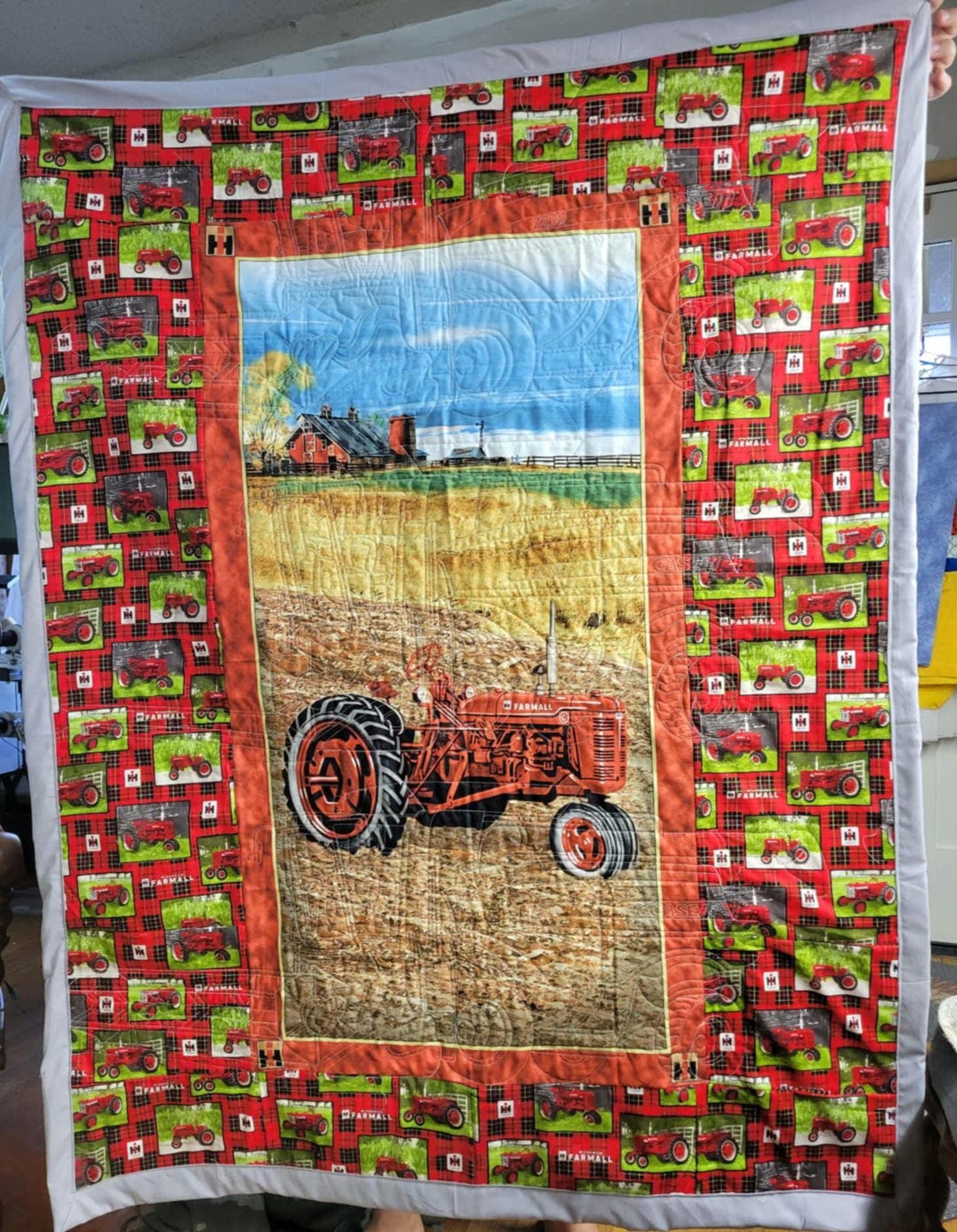International Harvester Tractor Quilt - Etsy