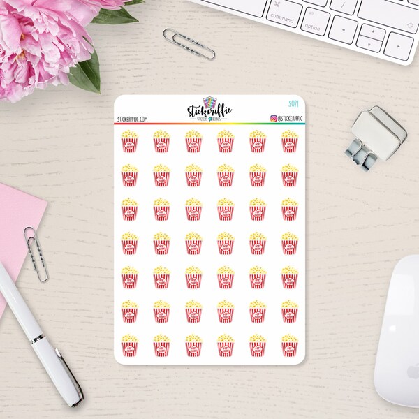Vinyl Popcorn Stickers - Etsy