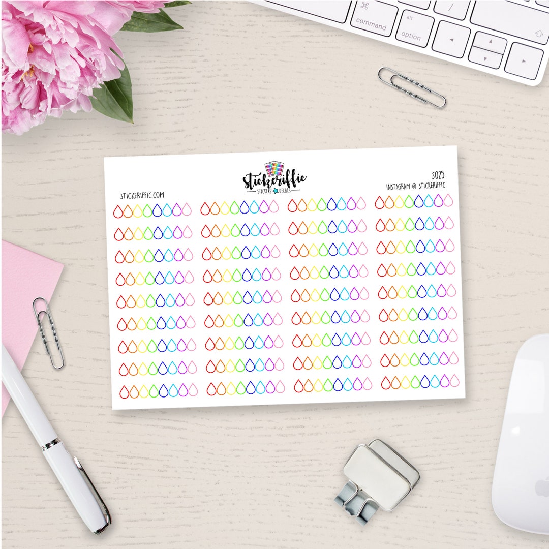 Hydrate Rainbow Daily Water Tracking Planner Stickers Hydration H2O ...