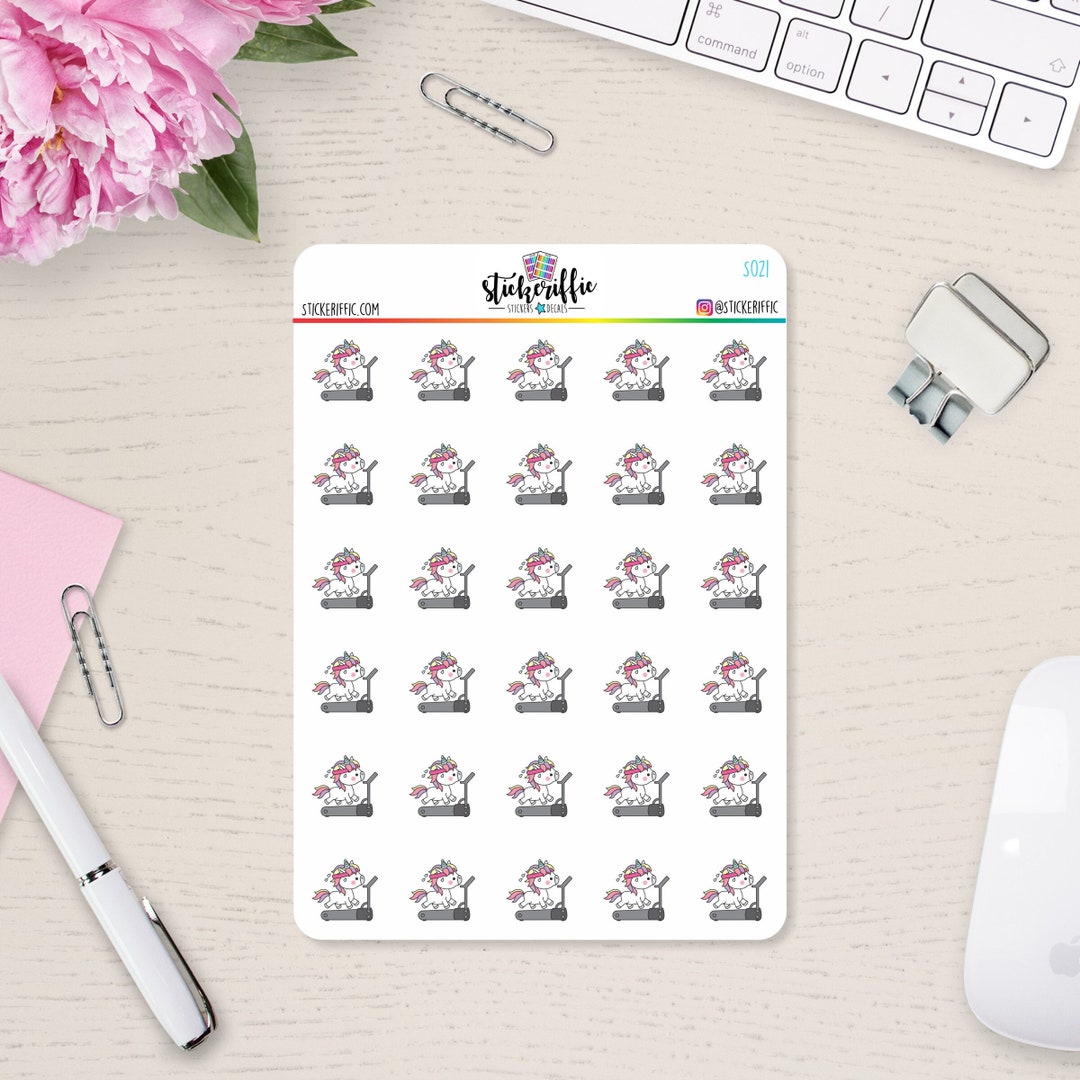 Unicorn Treadmill Workout Planner Vinyl Planner Stickers S021 - Etsy