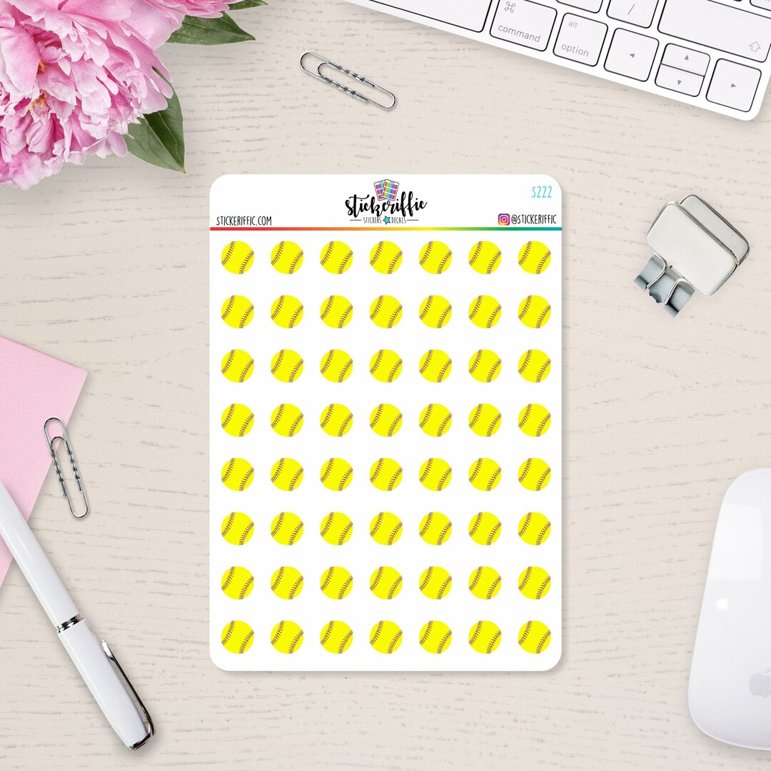 Softball Vinyl Planner Stickers Game Practice Sports 56 Stickers S222 ...