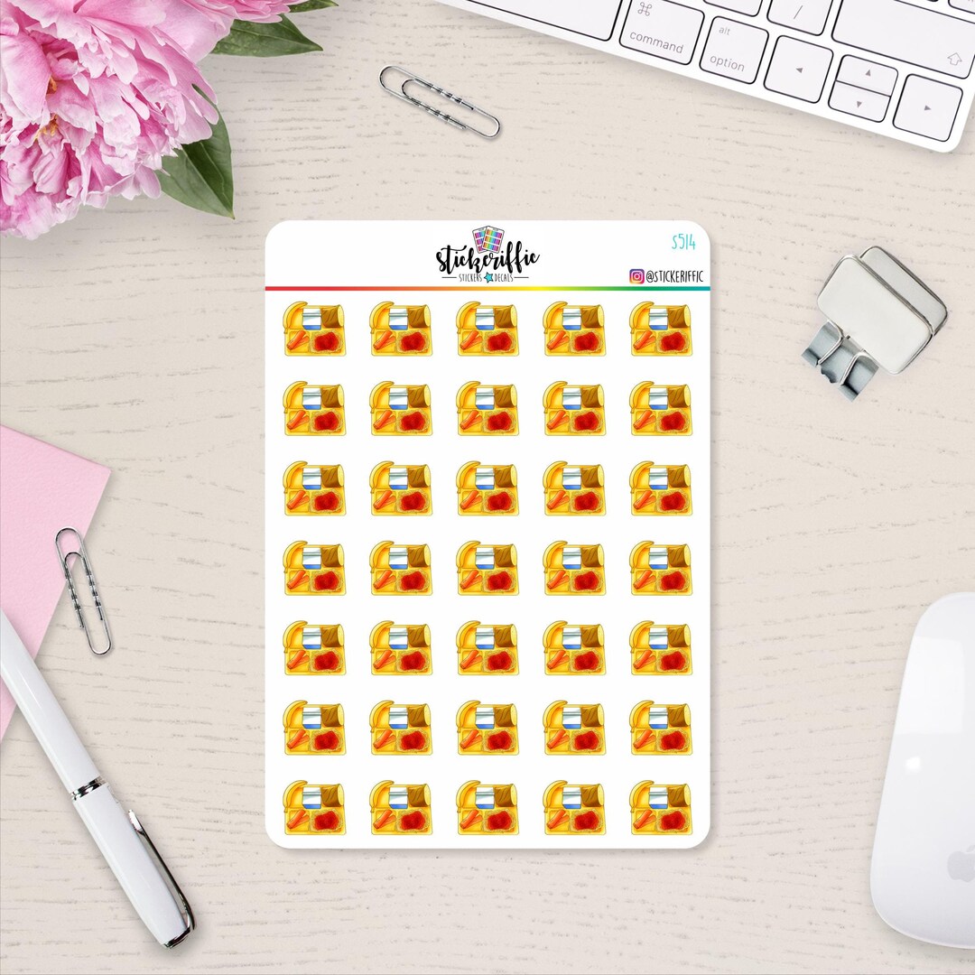 School Lunch Vinyl Planner Stickers Yellow Hot Lunch Tray Cafeteria ...