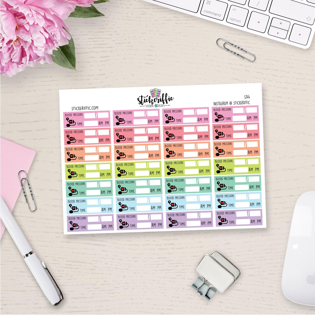 Blood Pressure Tracking Planner Stickers - S244 - Etsy