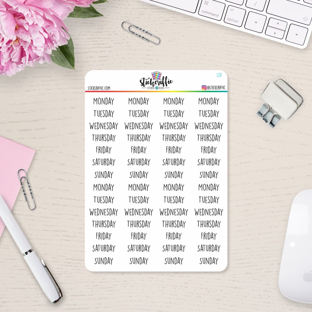 Clear / Transparent Days of the Week Stickers S211 - Etsy