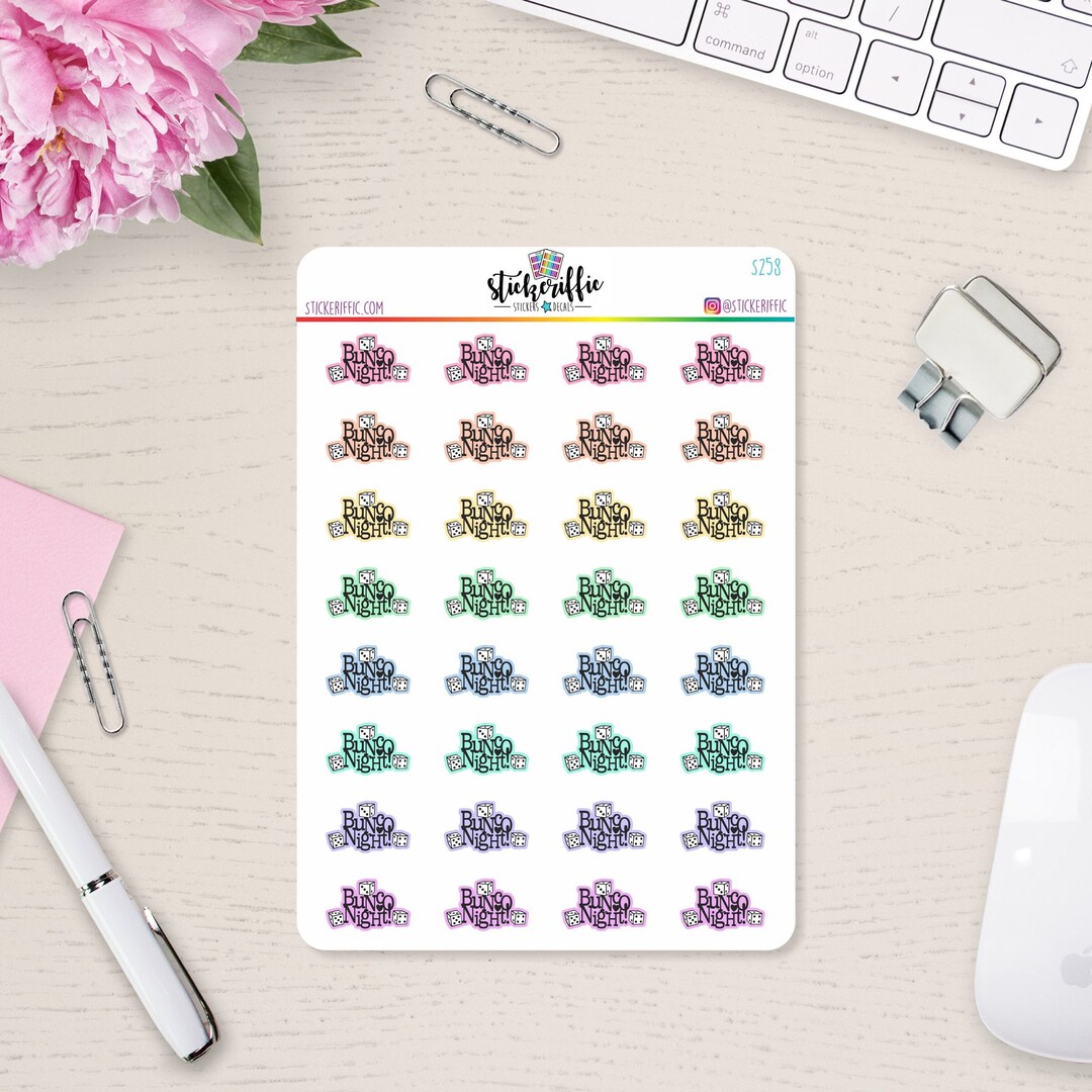Bunco Game Night Planner Stickers Pastels S258 - Etsy