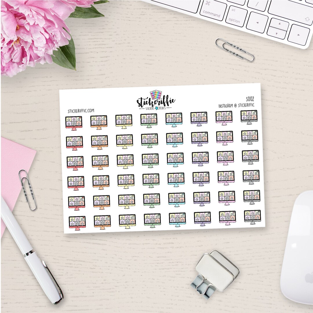 Video Call Zoom Meeting Conference Planner Stickers Pastels - S002 - Etsy