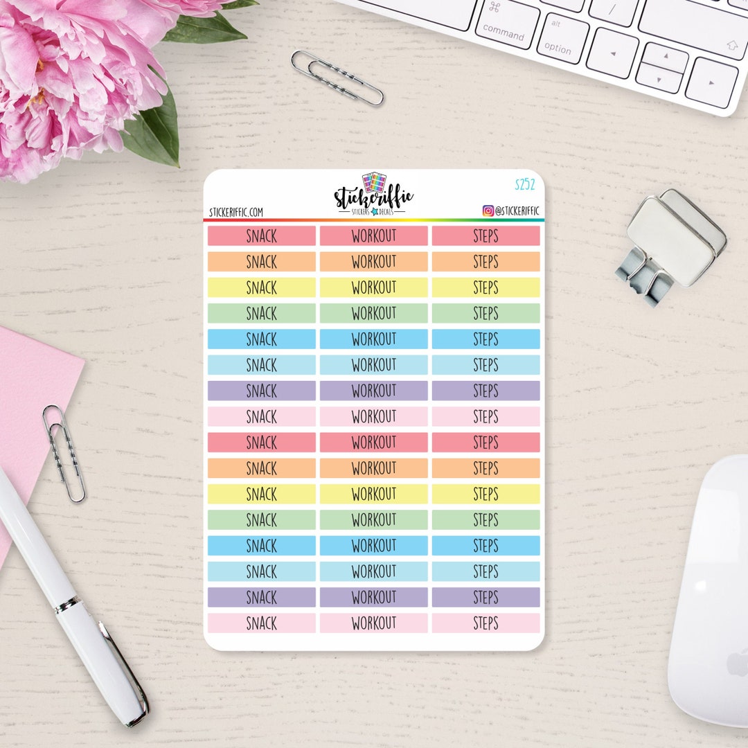 Snack Workout Steps Header Stickers Vinyl Planner Stickers S252 - Etsy
