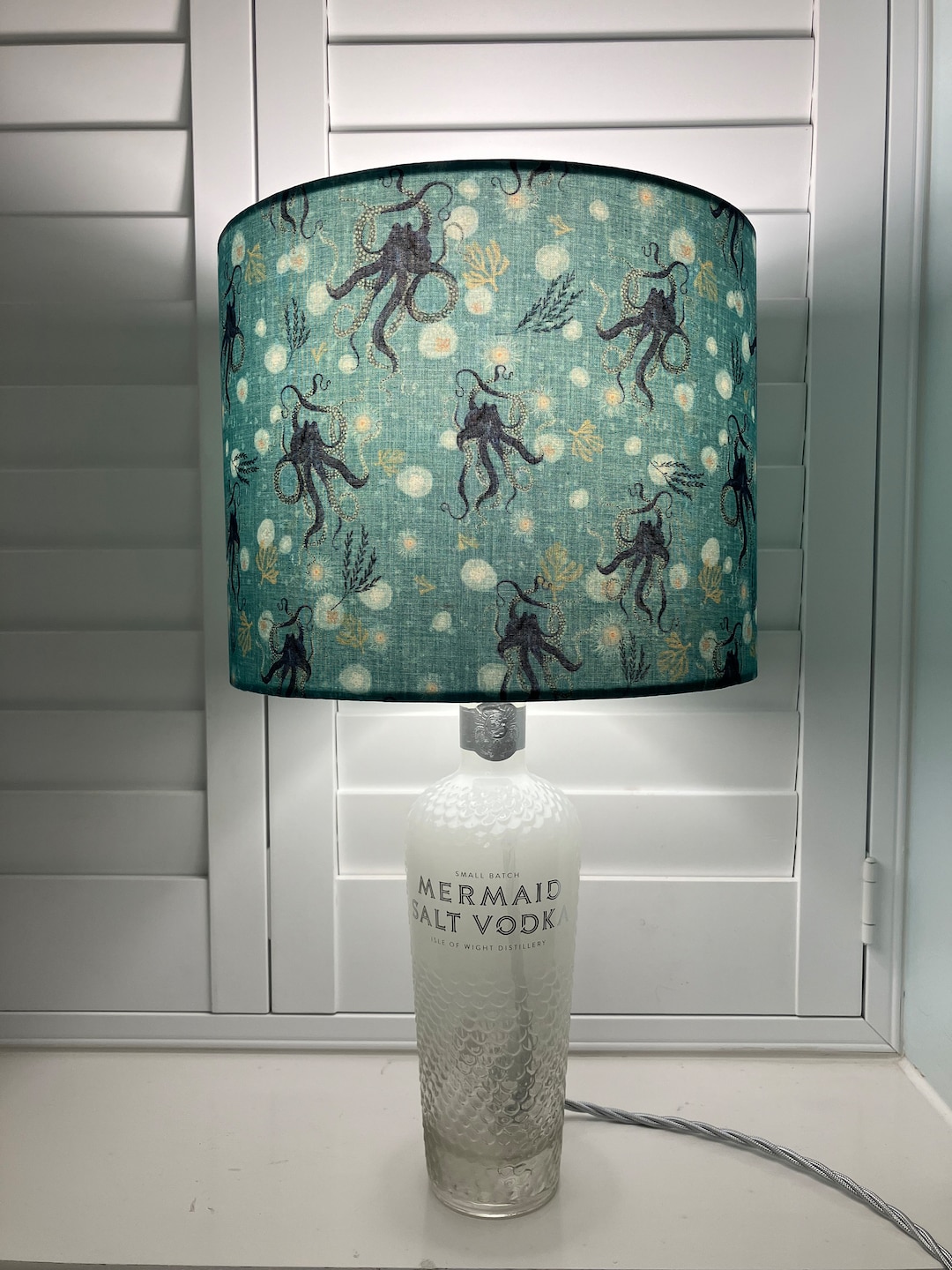 Mermaid Gin Lamp, Salt Vodka, Bottle Lamp, Octopus Lampshade, Vodka ...