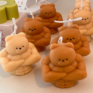 Swol Bear Candle, Buff Bear Candle, Workout Candle, Gift for Gym Rats ...