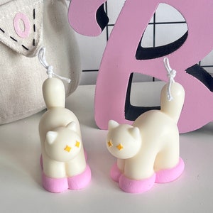 Scared Cat Candle Set, Cat Ghost, Spooky Candle, Halloween Decor ...