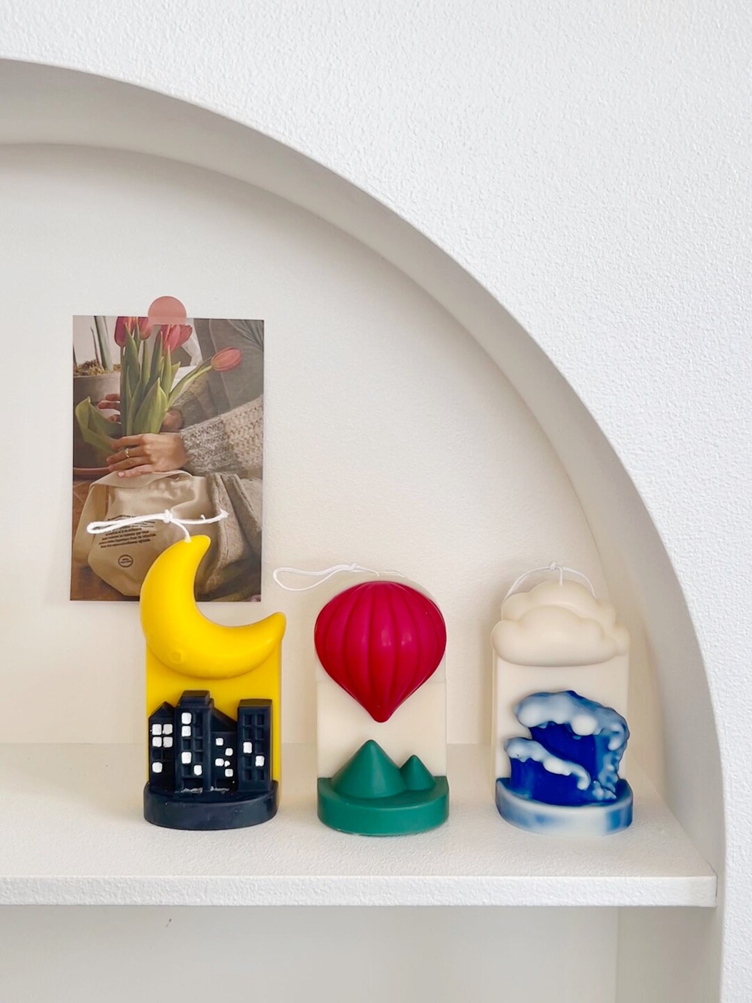 Landscape Candle, Ocean Candle, Moon City Candle, Hot Air Balloon ...