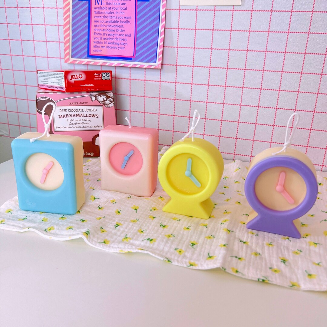 Alarm Clock Candle | Pastel Danish Decor | Home Decor | Retro Home ...