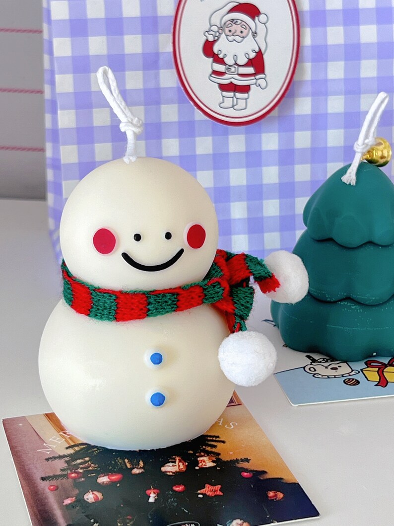 Snowman Candle, Christmas Candle, Snowman Decor, Christmas Decor ...
