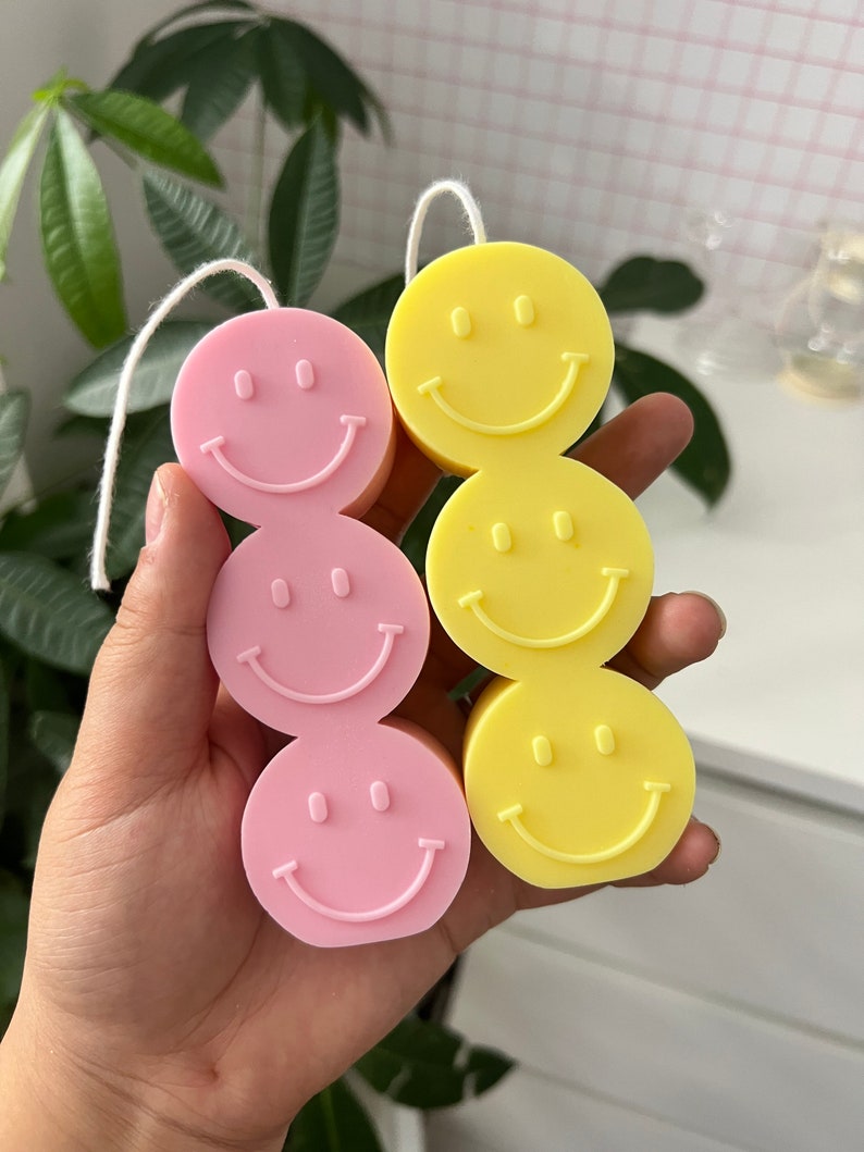 Smiley Face Candle Customize Candles Retro Home Decor - Etsy