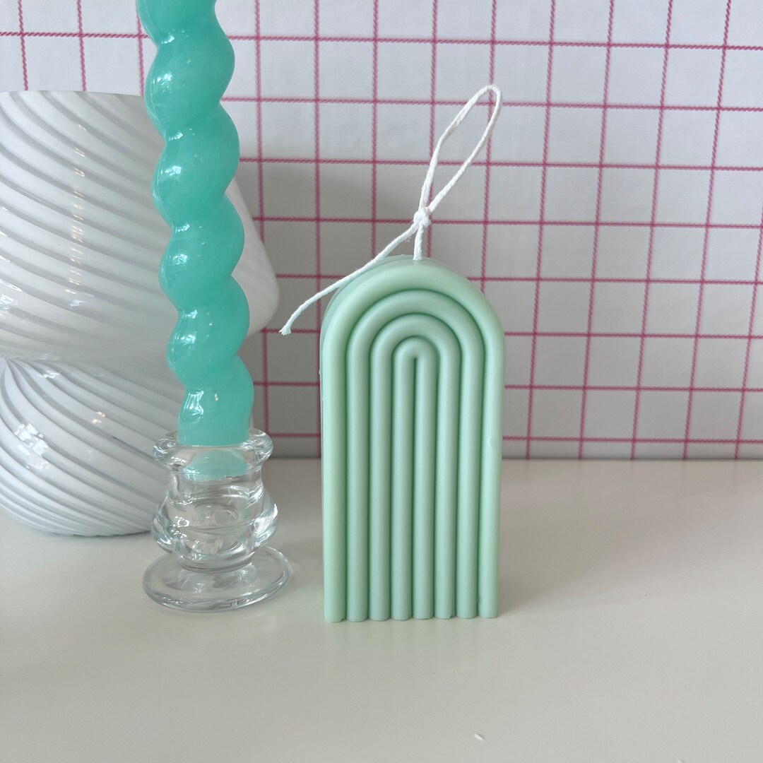 Arch Candle | Geometry Candle | Retro Home Decor | Pastel Danish Home ...