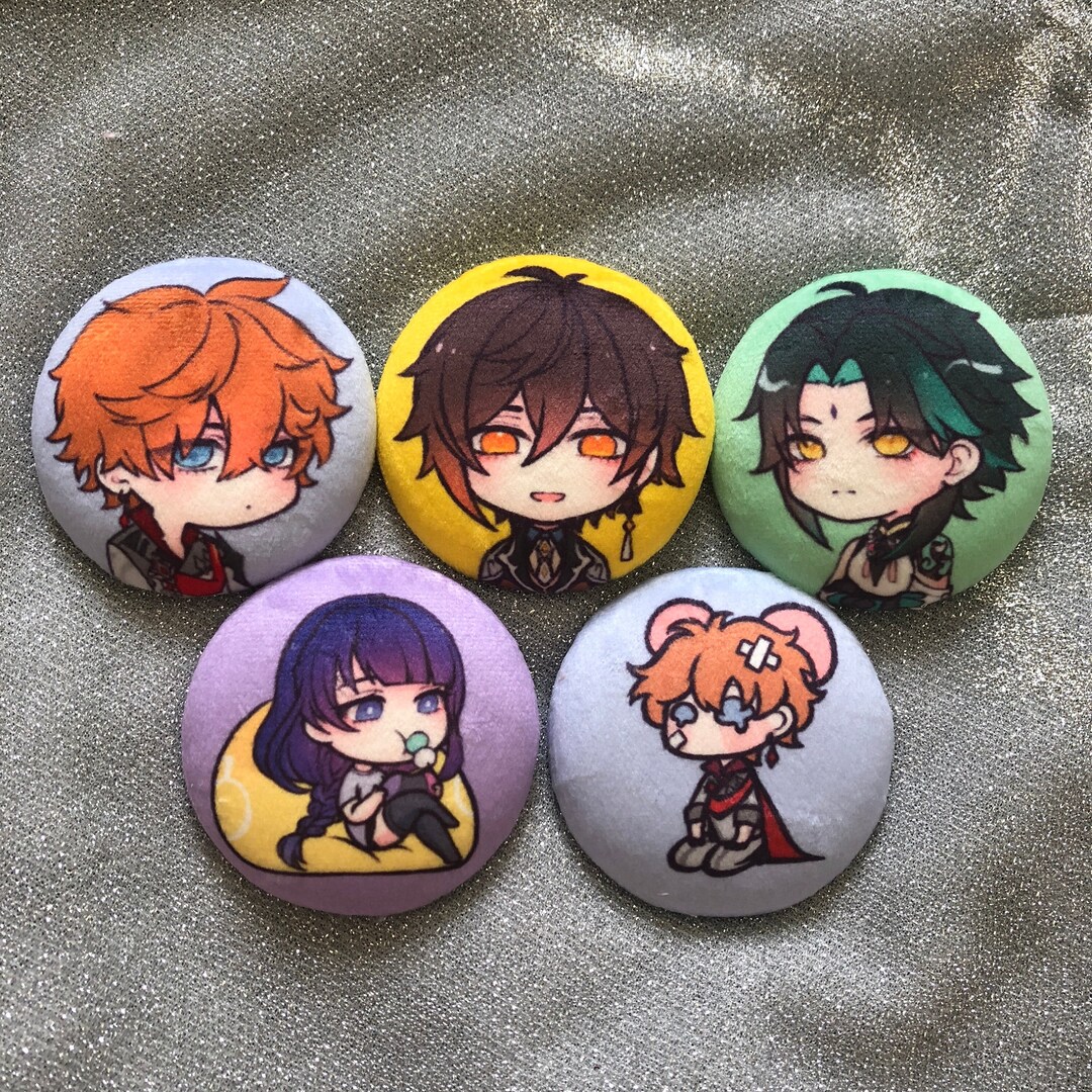 Hikarino Restockchibi Squishy Pin/badge/button-xiao/zhongli/tartaglia ...