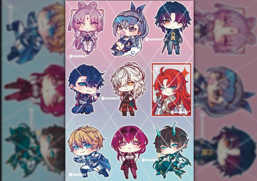 Hikari【clearance】honkai Star Rail Chibi 6x8 Chibi Sticker Sheet Kafka ...