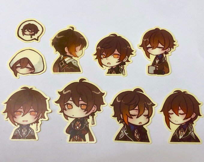 Hikariclearancegenshin Impact Chibi Liyue Boys-zhongli Morax Sticker ...