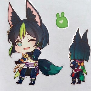 Hikari-genshin Impact Chibi Sumeru Boys Tighnari Cyno Sticker Set - Etsy