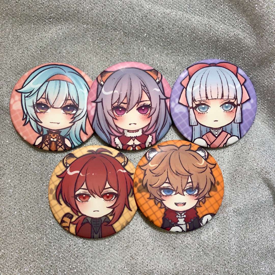 Hikariclearancegenshin Impact Chibi Matte Badge/button/pin-tiger-childe ...