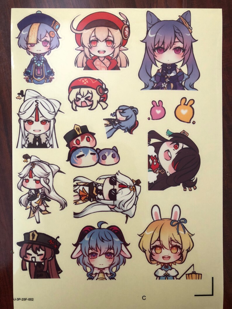 Hikari-genshin Impact Chibi Stickers Fullsheet - Etsy