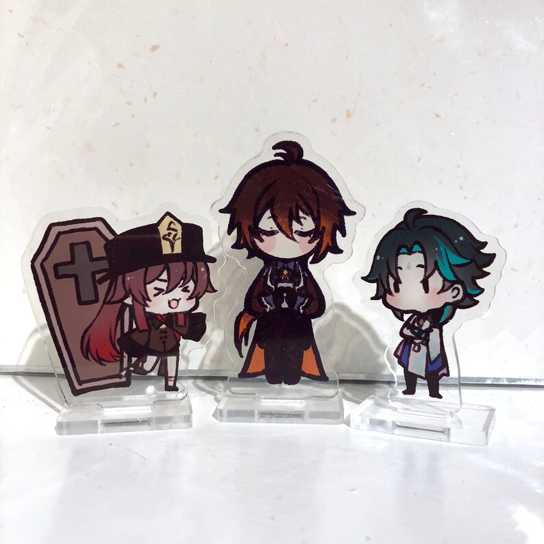 Hikari-genshin Impact Hutao/xiao Chibi Mini Acrylic - Etsy Australia