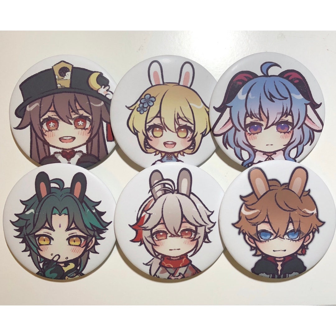 Hikariclearancegenshin Impact Chibi Badge/button/pin-bunny Theme-childe ...