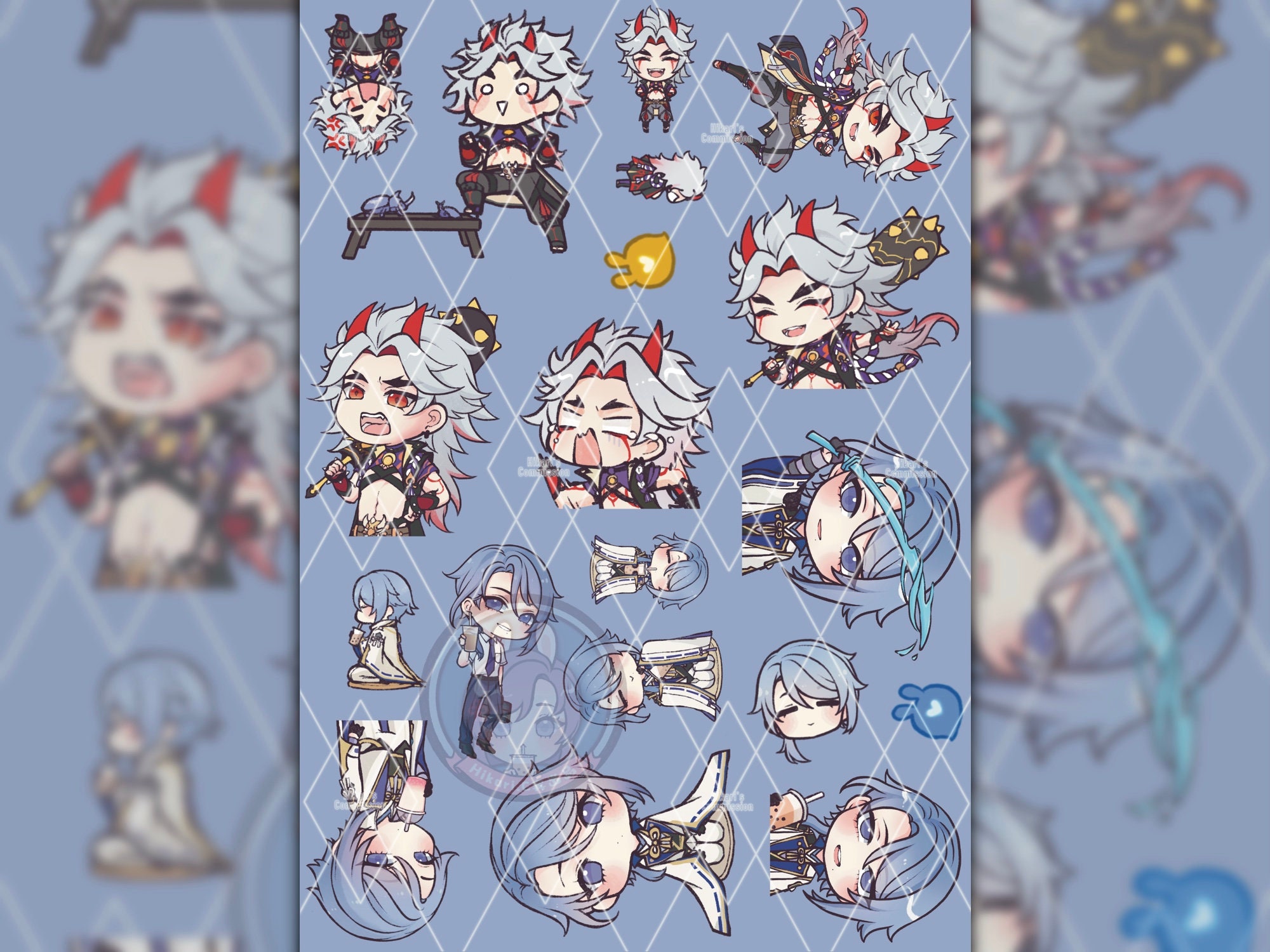 Hikari-genshin Impact 6x8 Full Sheet Chibi Arataki Itto - Etsy