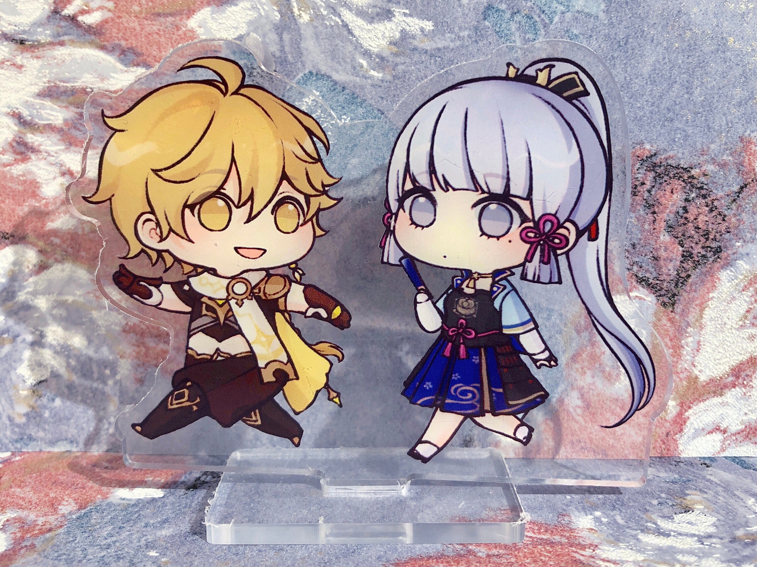 Hikari-genshin Impact Kamisato Ayaka X Aether Chibi Acrylic - Etsy Israel