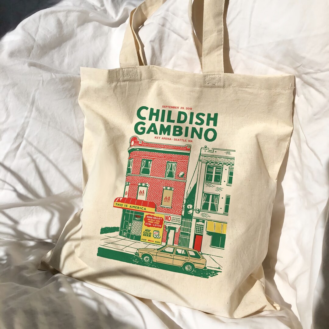 Canvas Tote Bag- Illustration Tote Bag- Vintage Childish Gambino Tote ...