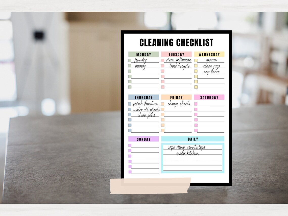 Editable Chore Chart for Cleaning, Stay Organized for Back to School ...