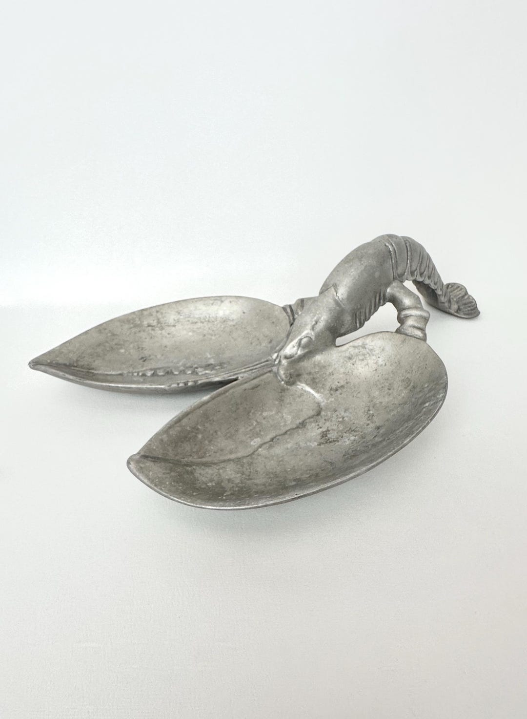 Vintage Silver Metal Lobster Serving Dish: Coastal Centerpiece ...