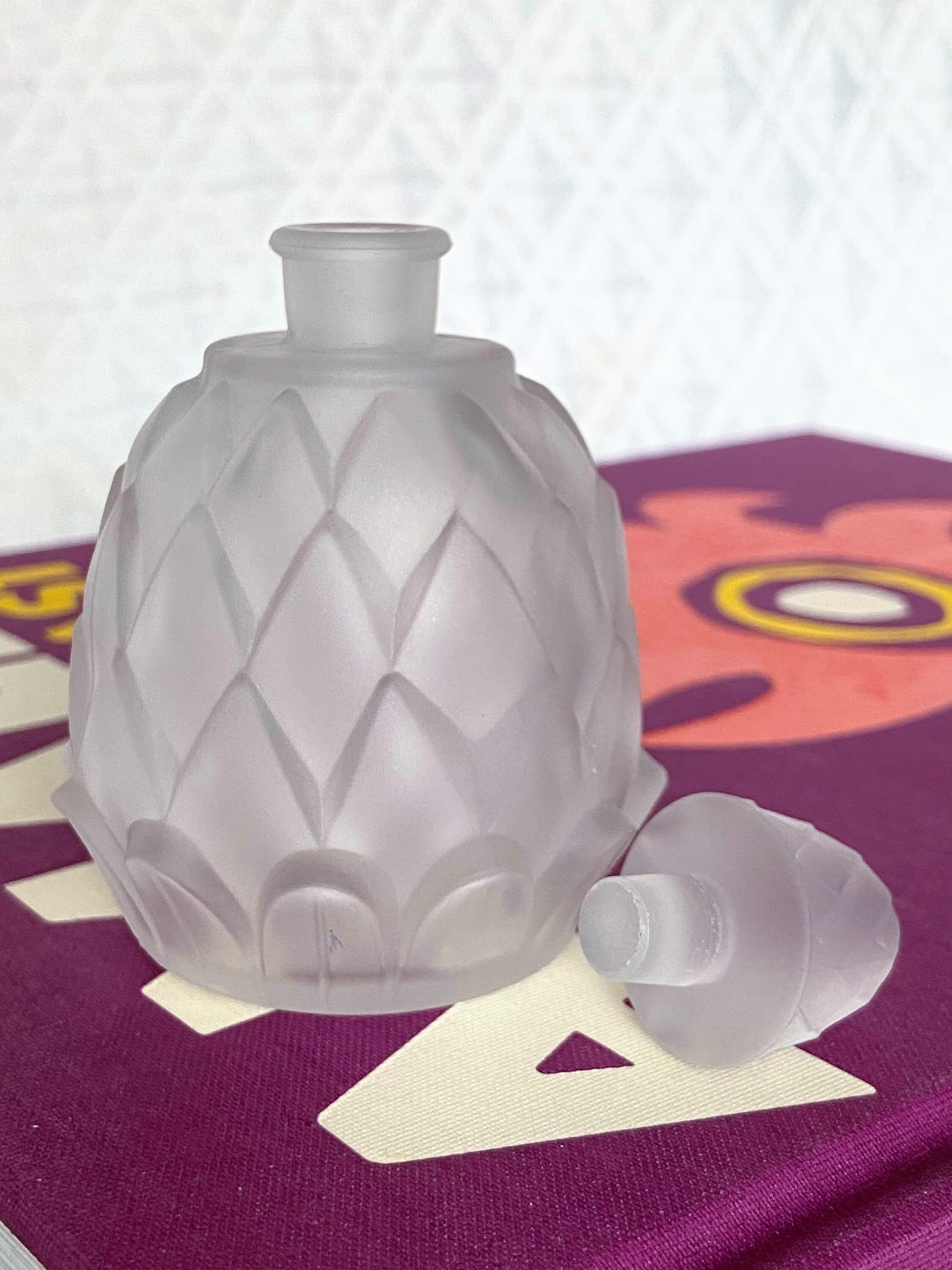 Perfume Decanter Vintage Perfume Bottle Satin Glass Frosted Glass ...