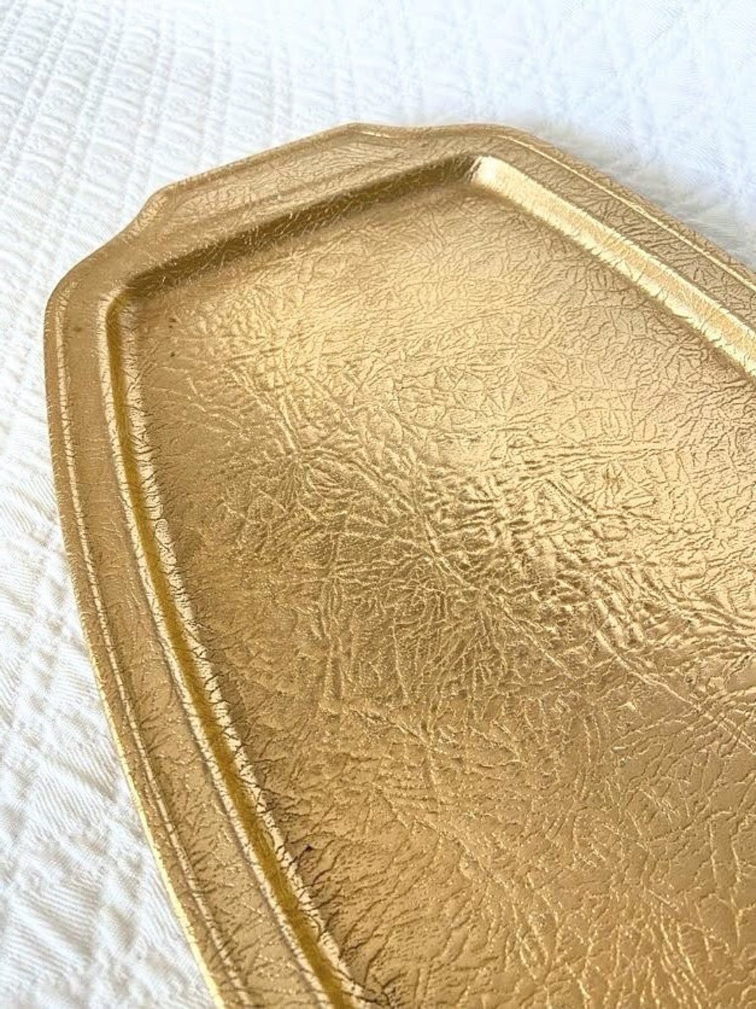 Gold Tray Serving Tray Snack Tray Barcart Decor Charcuterie Tray MCM ...