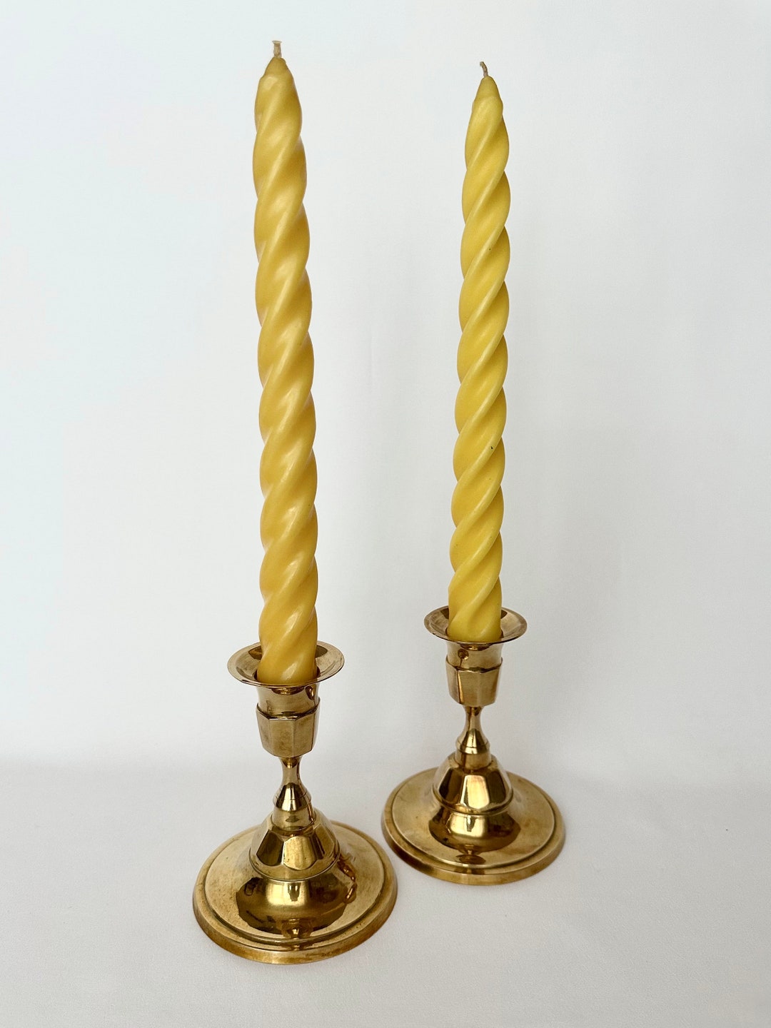 Candlesticks Brass Candlesticks Vintage Brass Decor Brass Centerpiece ...