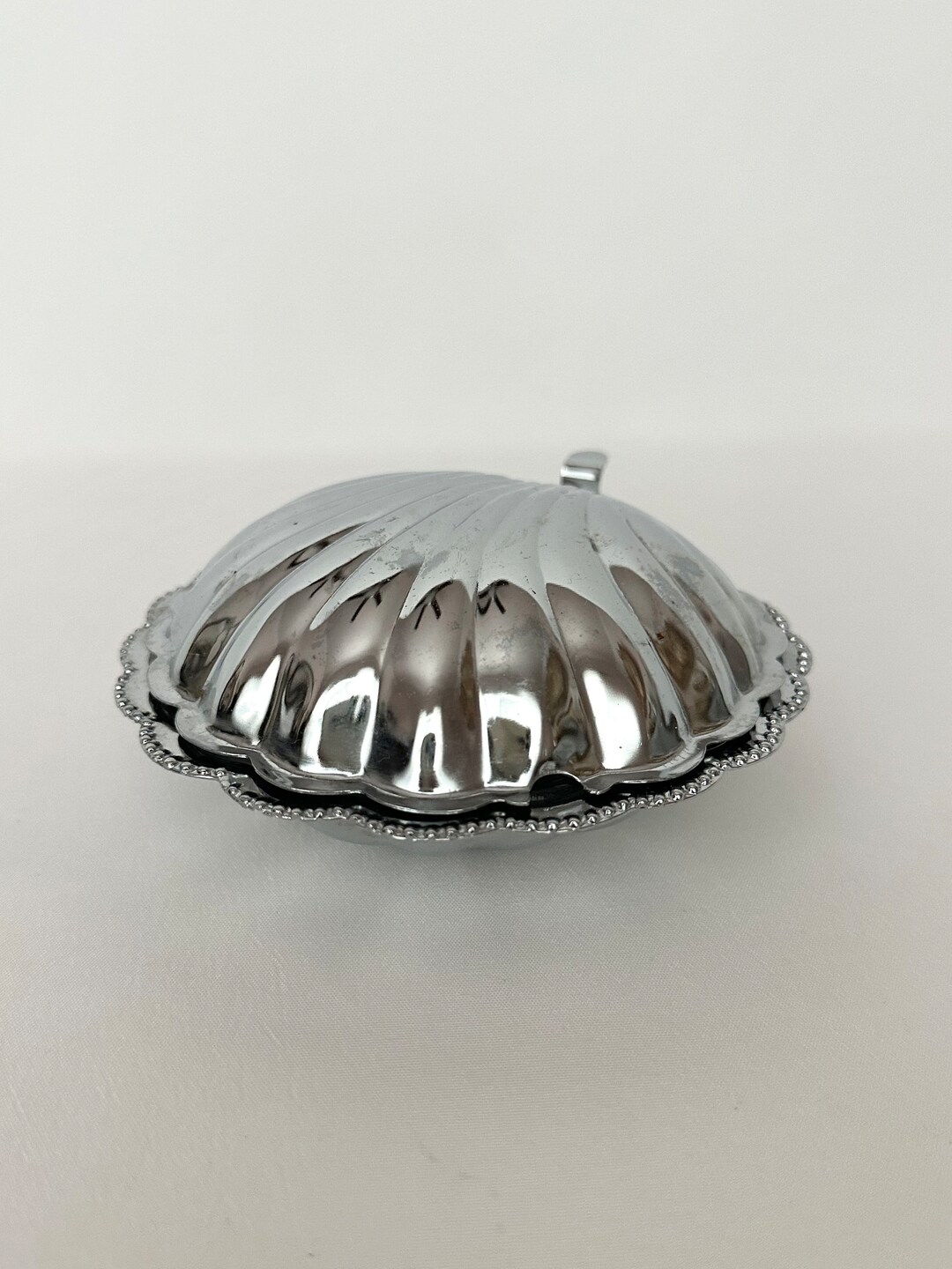Butter Dish Clamshell Lidded Serving Dish Stainless Steel Shell Shaped ...