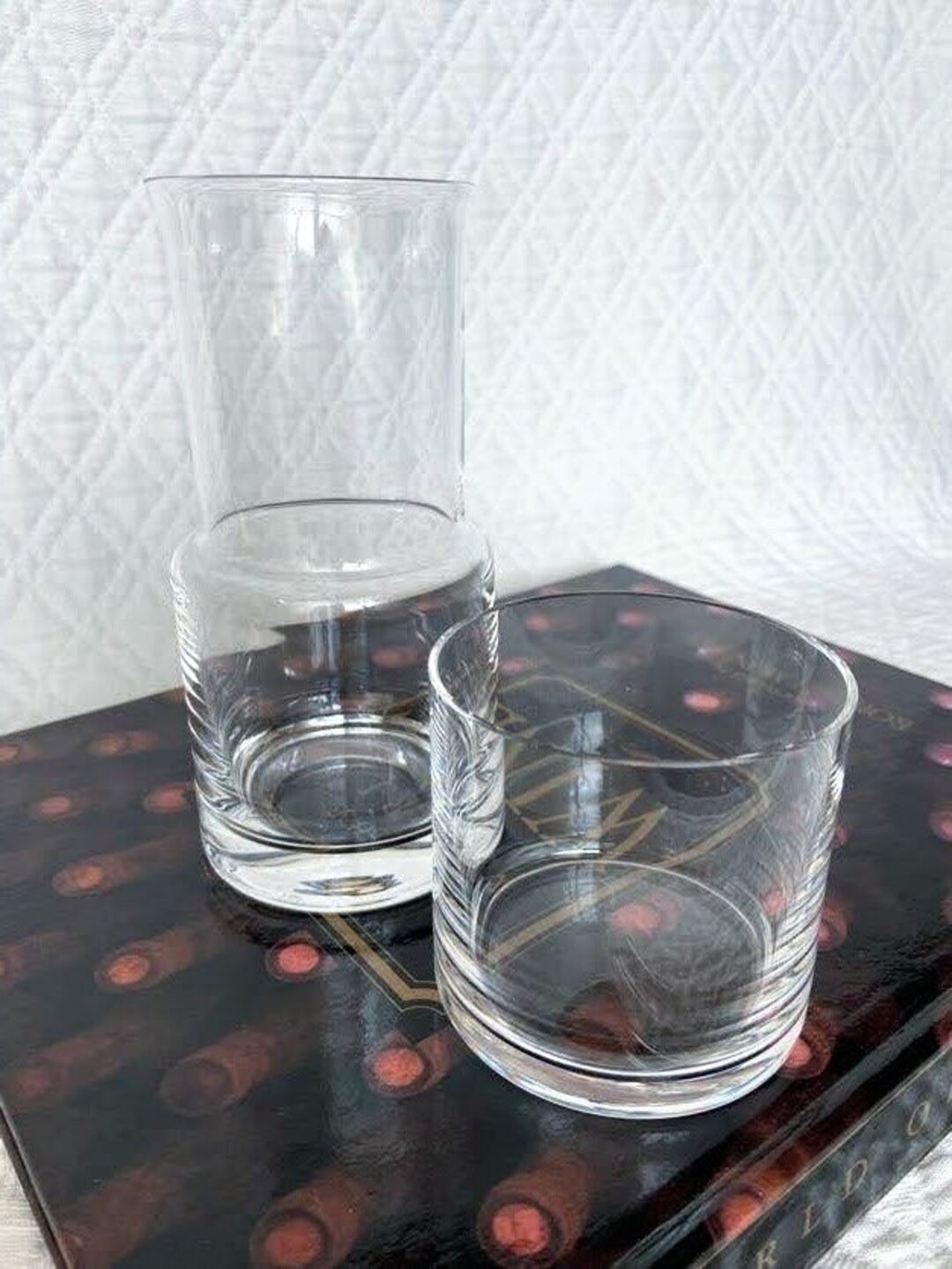 Bedside Carafe Tumble up Water Pitcher Jug Night Water Container Clear ...