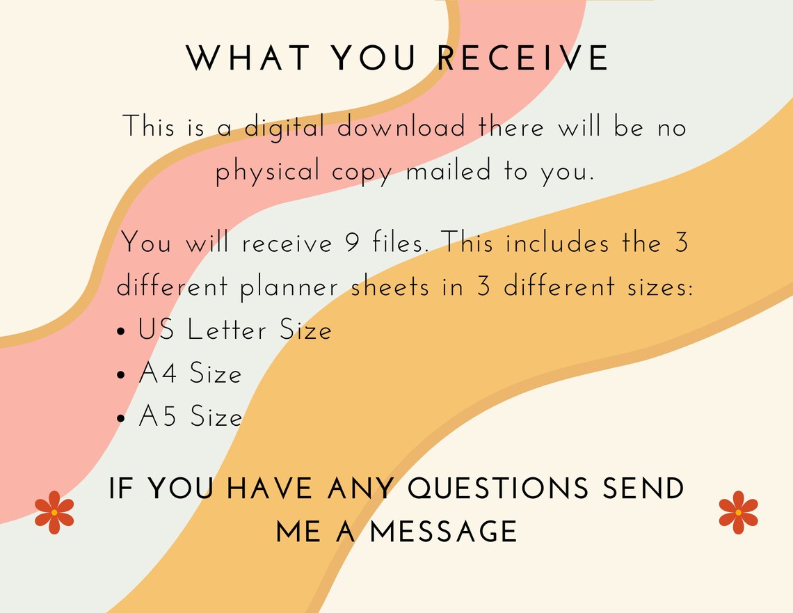 Groovy 70's Digital Download Printable Planner Bundle Digital Planner ...