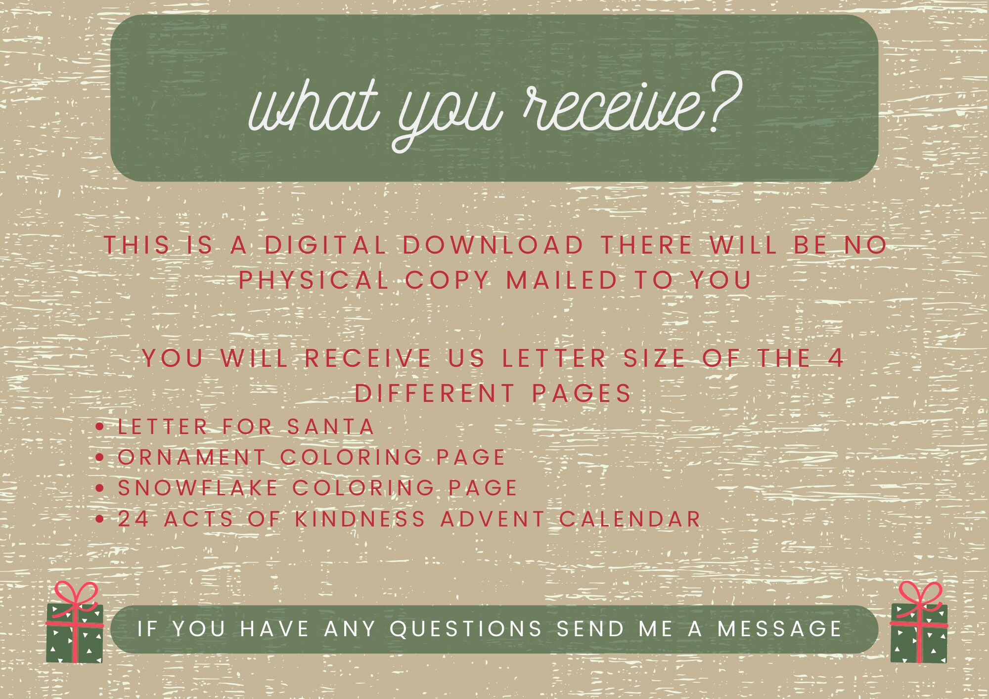 4-page Printable Christmas Pack, Coloring Pages, and Kindness Advent ...