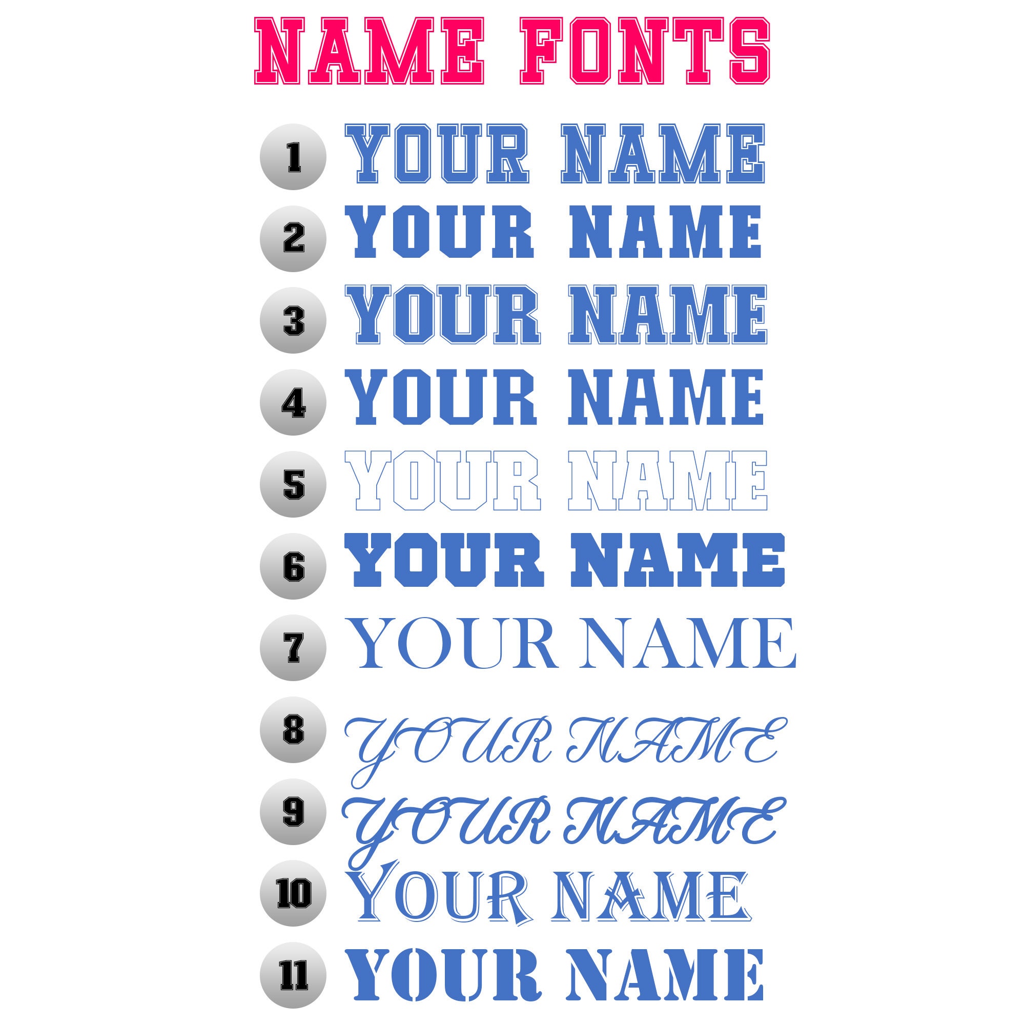 Football Jersey Name Iron on Heat Transfer, Football Varsity Name ...