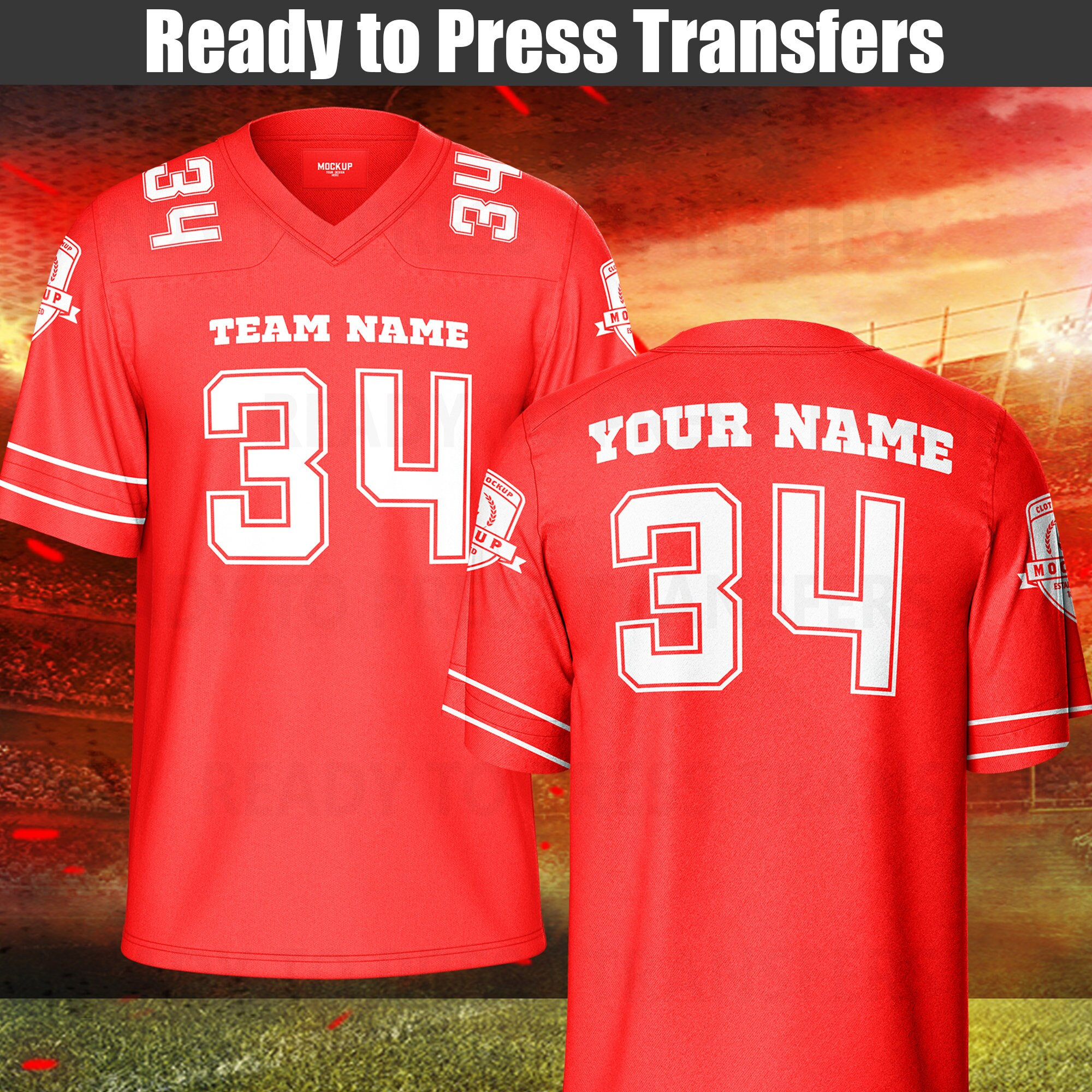 Football Jersey Name Iron on Heat Transfer, Football Varsity Name ...