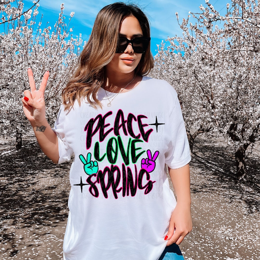 Peace Love Spring Png Neon Spring Summer Sublimation Design - Etsy
